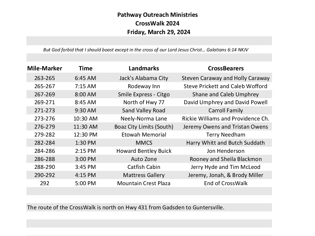 CrossWalk 2024 – Pathway Outreach Ministries